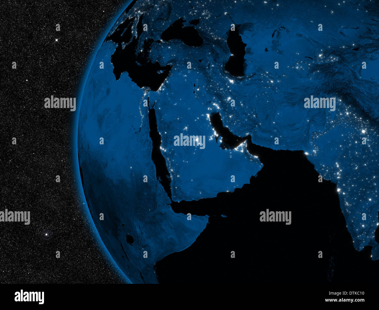 Middle east at night nasa hi-res stock photography and images - Alamy