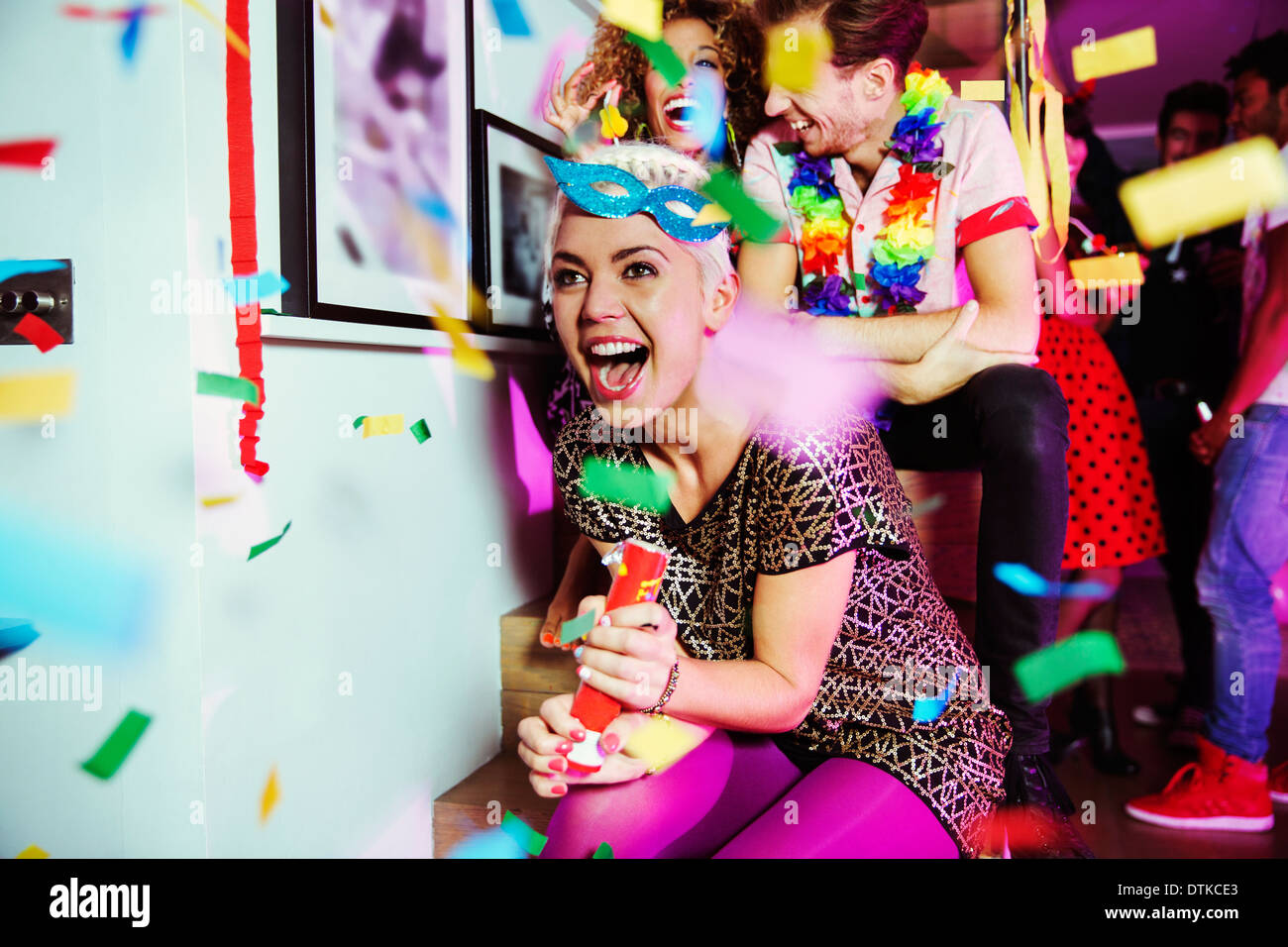 Woman throwing confetti hi-res stock photography and images - Alamy