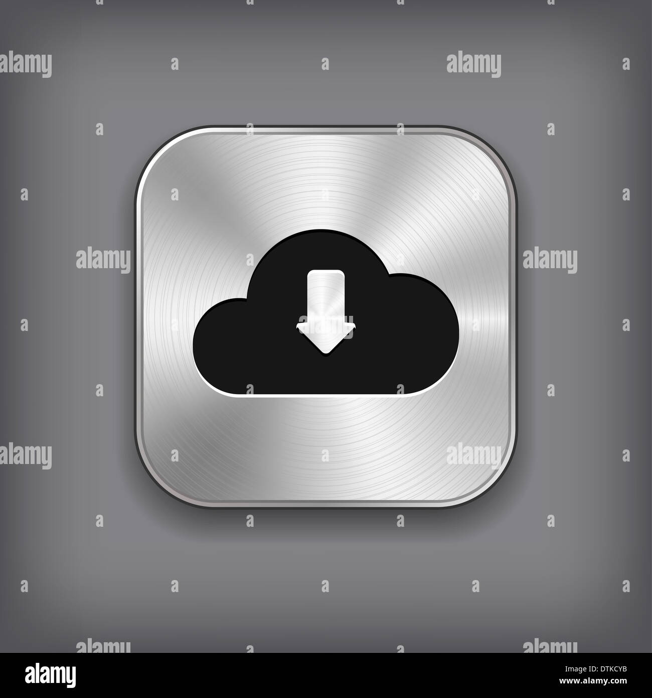 Cloud computing download icon - metal app button with shadow Stock ...