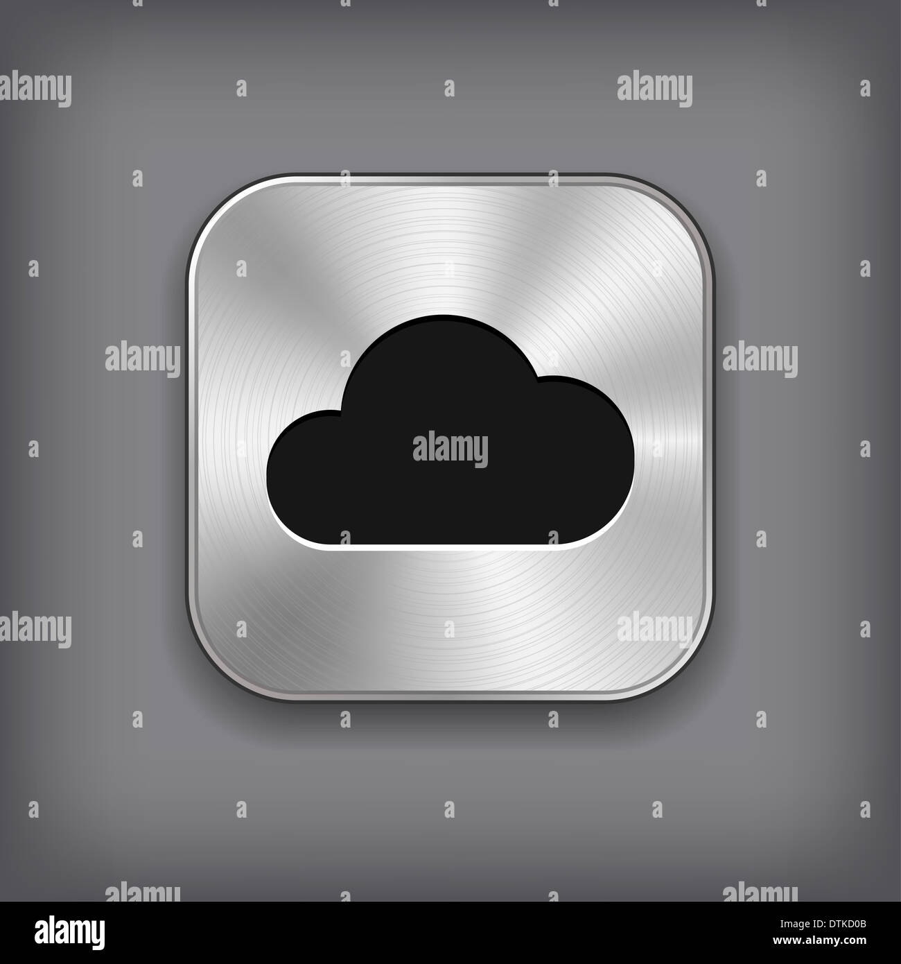 Cloud computing icon - metal app button with shadow Stock Photo - Alamy