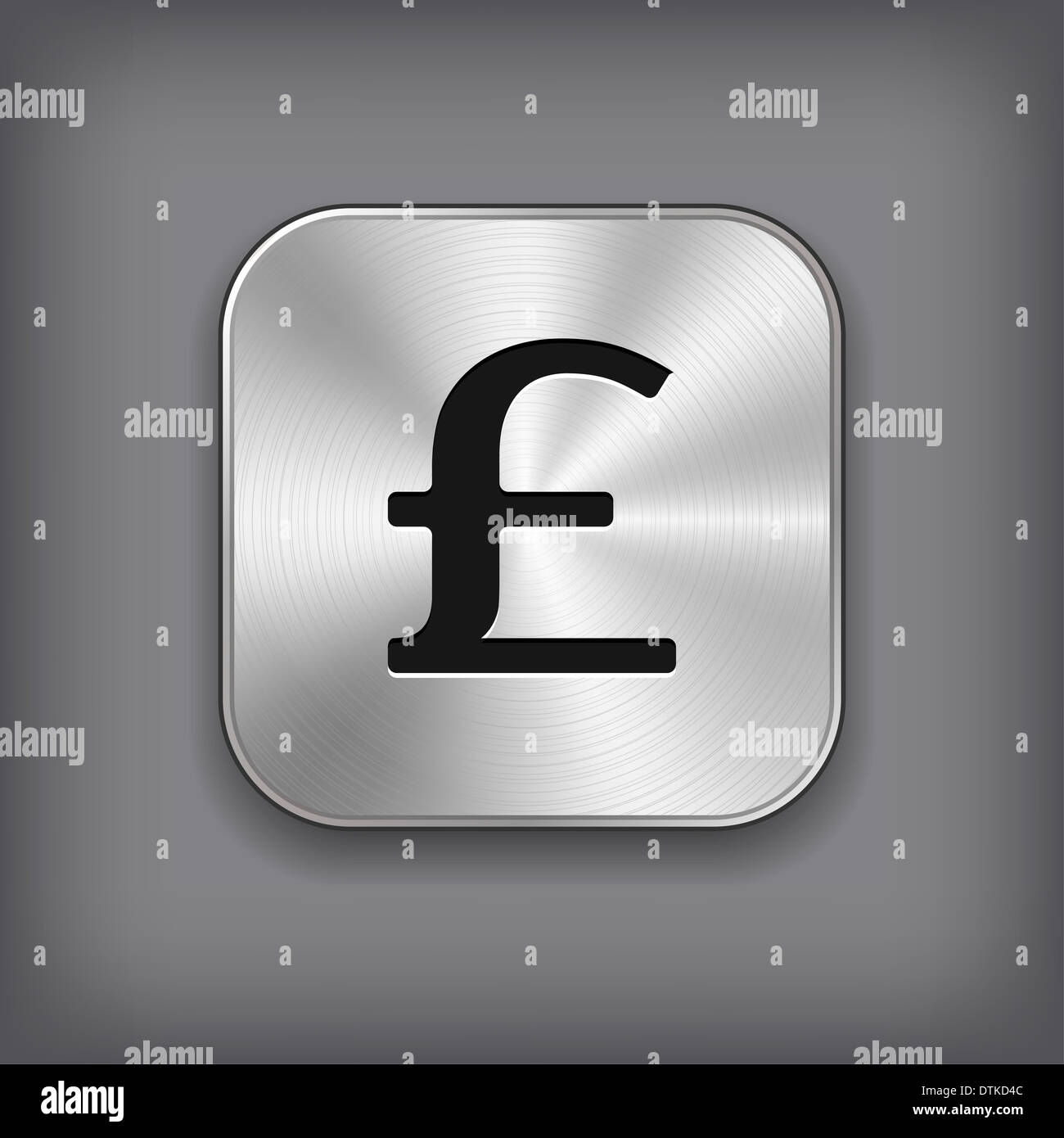 Pound icon - metal app button with shadow Stock Photo - Alamy
