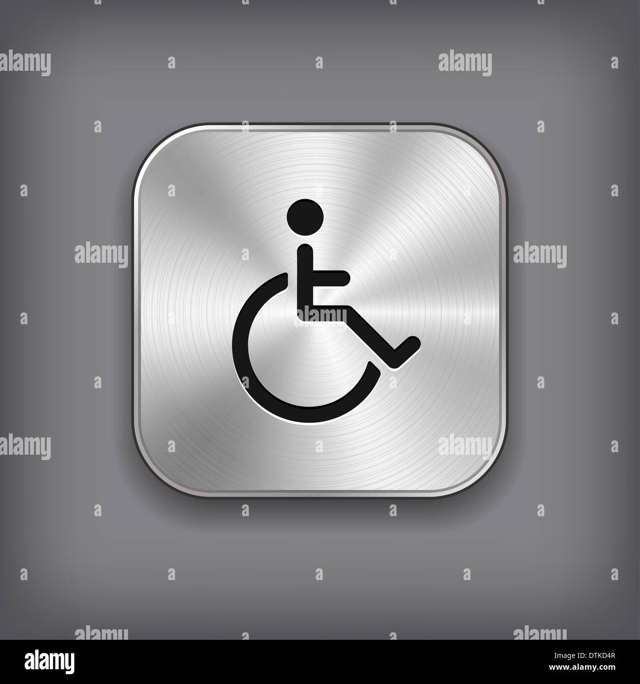 Disabled icon - metal app button with shadow Stock Photo - Alamy