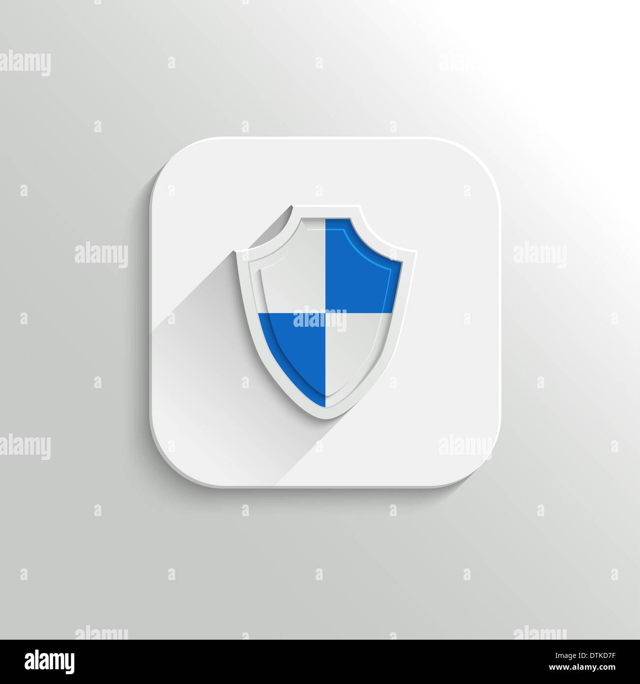 Guardian shield icon - flat app button with shadow Stock Photo - Alamy