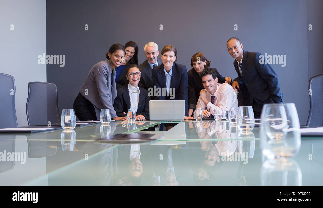 Group people laptop front view hi-res stock photography and images - Alamy