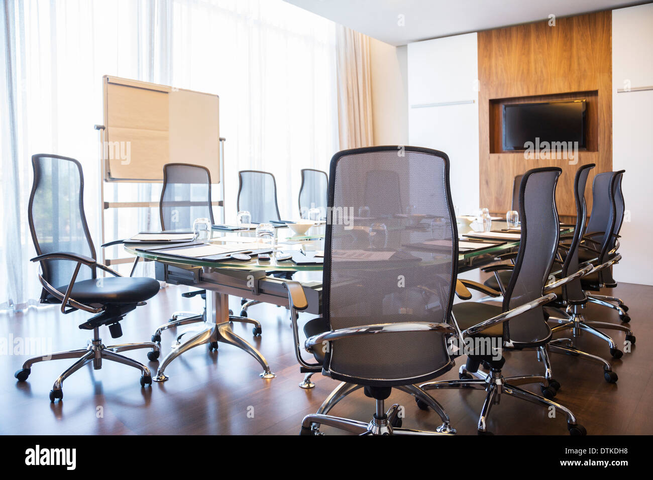 Contemporary conference room meeting chair table hi-res stock ...