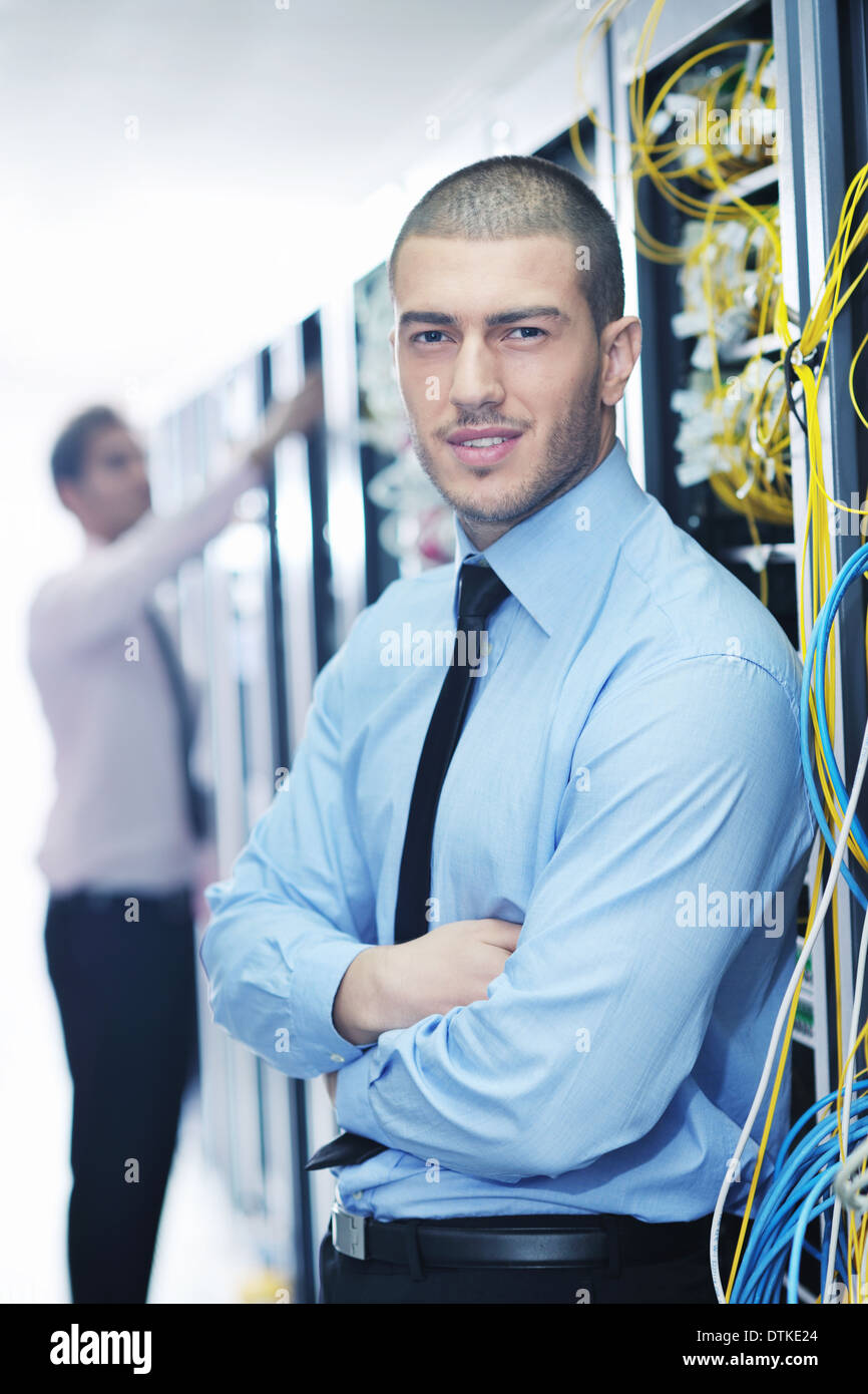 it engineers in network server room Stock Photo - Alamy
