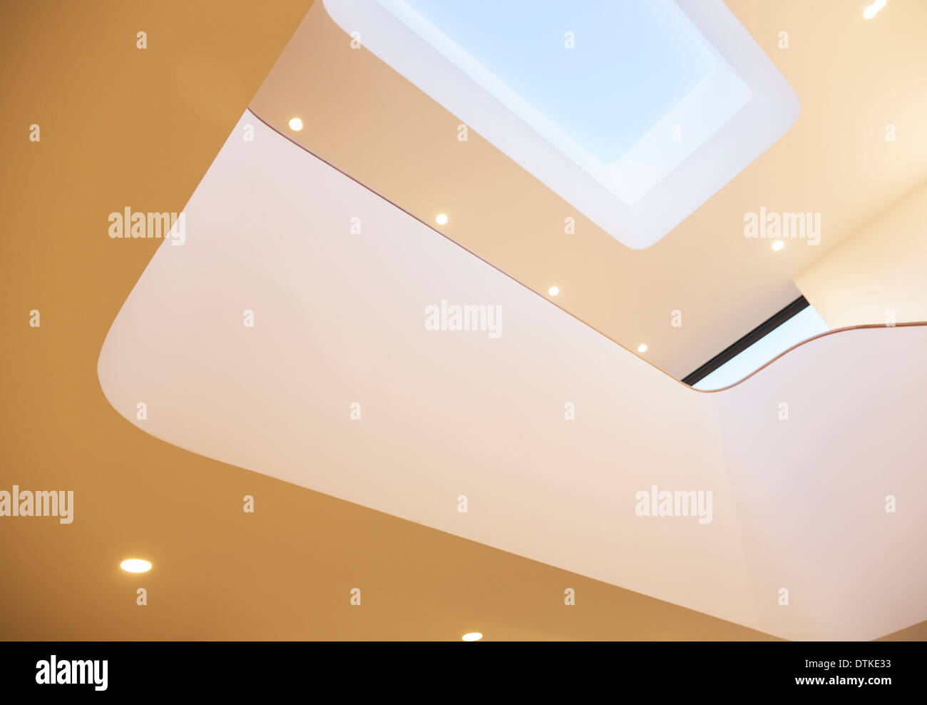 Skylight and recessed lights of modern house Stock Photo - Alamy