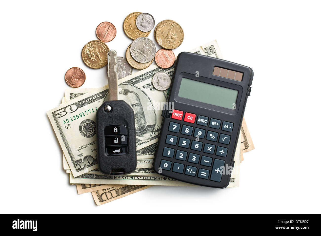 Car insurance car key calculator Cut Out Stock Images & Pictures - Alamy