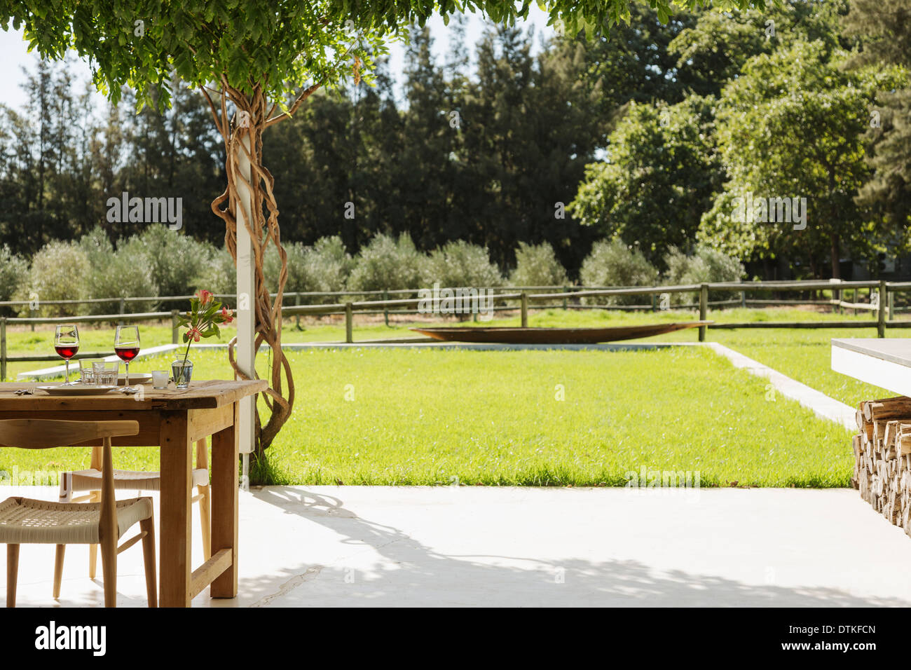 Backyard Garden Table And Chair High Resolution Stock Photography and ...
