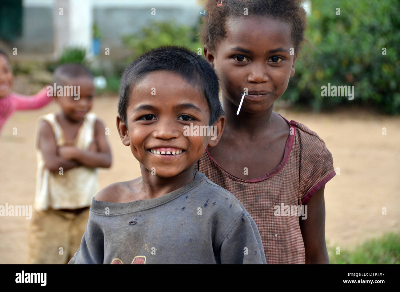 Madagascar, Ampefy, smiling black malagasy children Stock Photo - Alamy