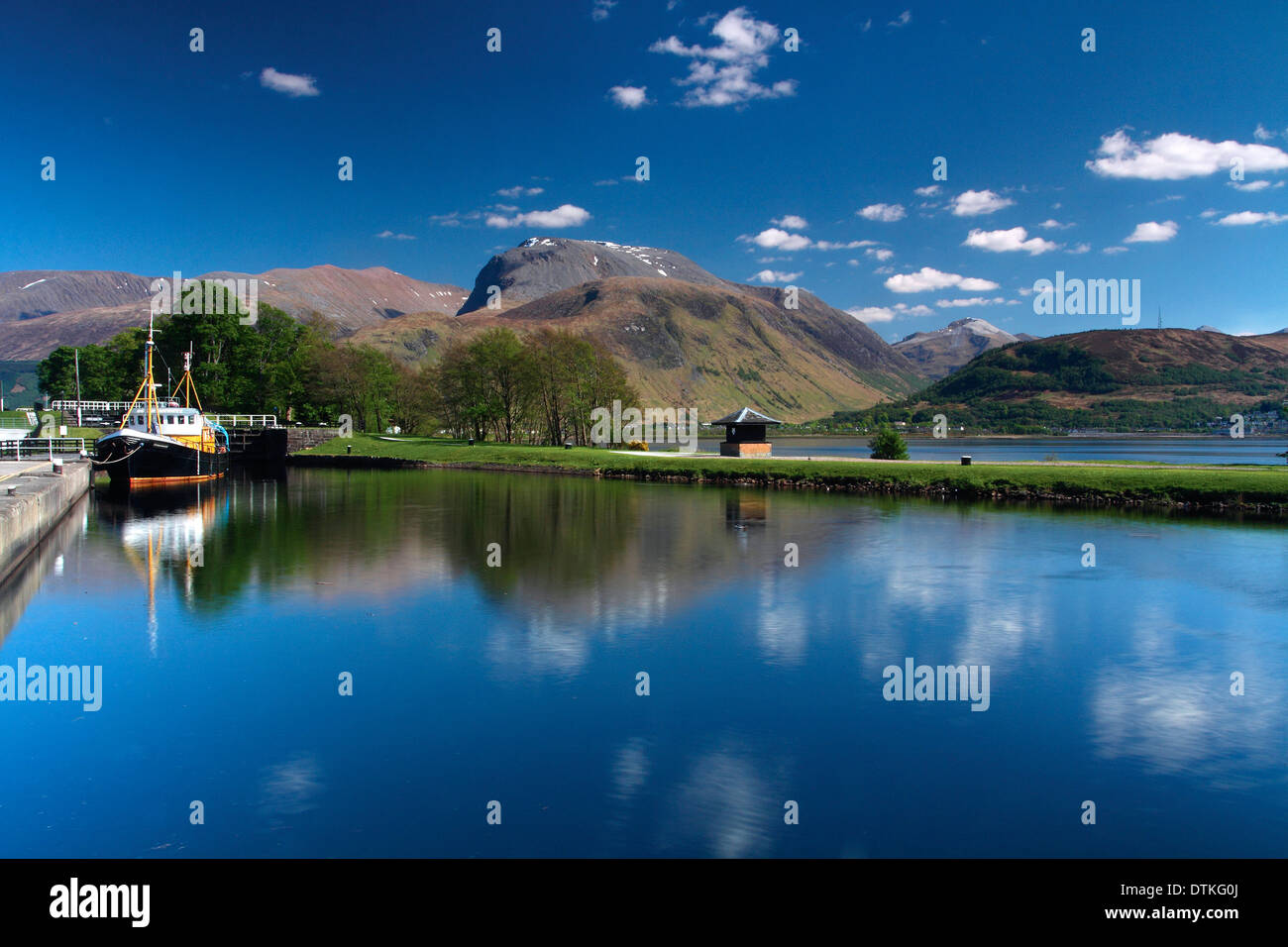 Ben Nevis and The Caledonian Canal at Corpach near Fort William ...