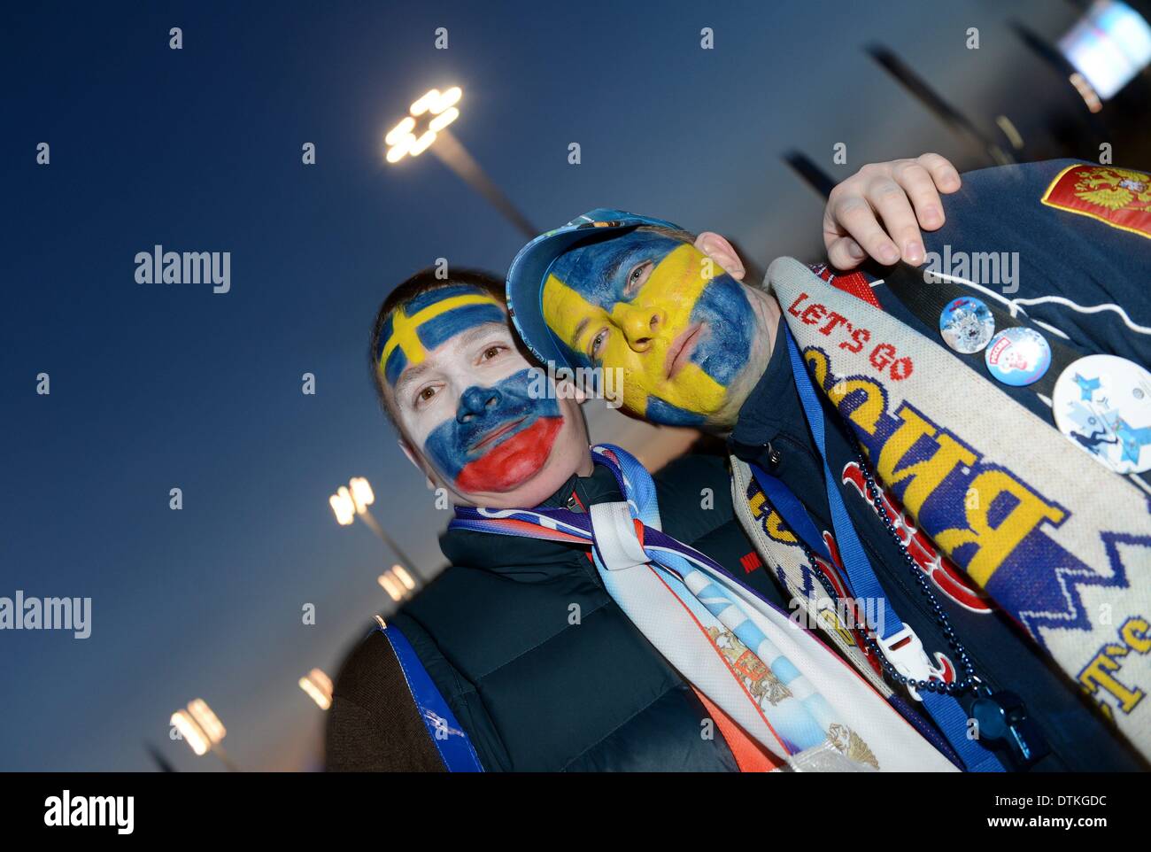 Spectators in the olympic park at the Sochi 2014 Olympic Games, Sochi ...