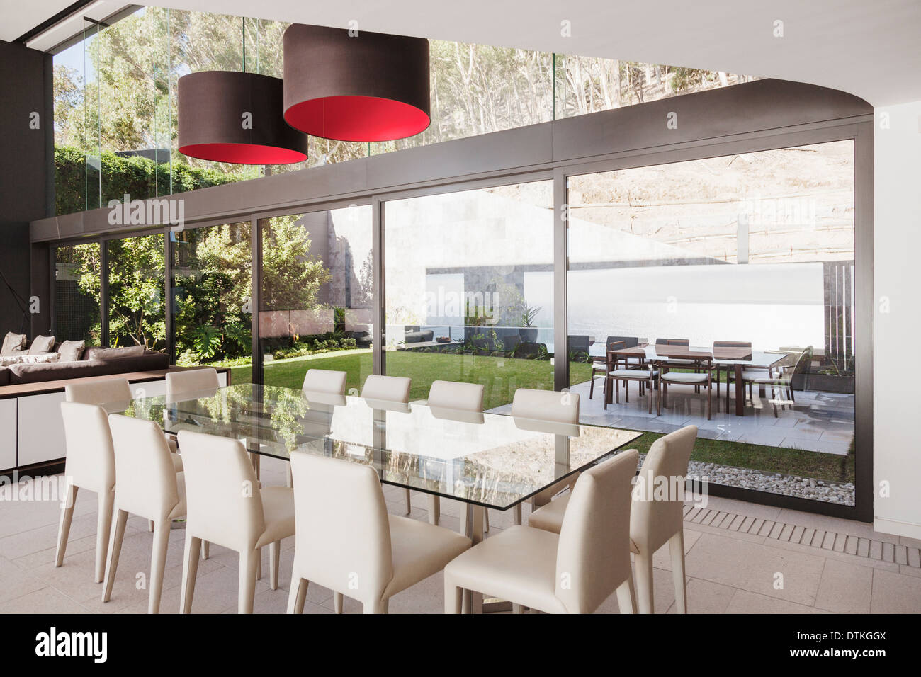 Dining room in modern house Stock Photo - Alamy