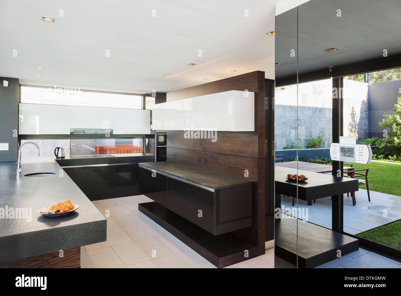 Kitchen in modern house Stock Photo - Alamy