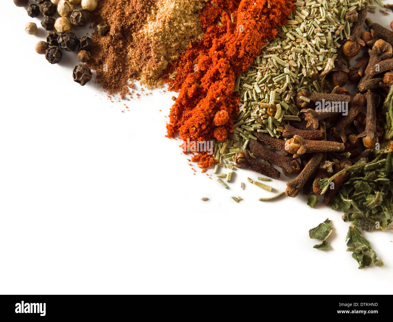 Background different spices over white hi-res stock photography and ...