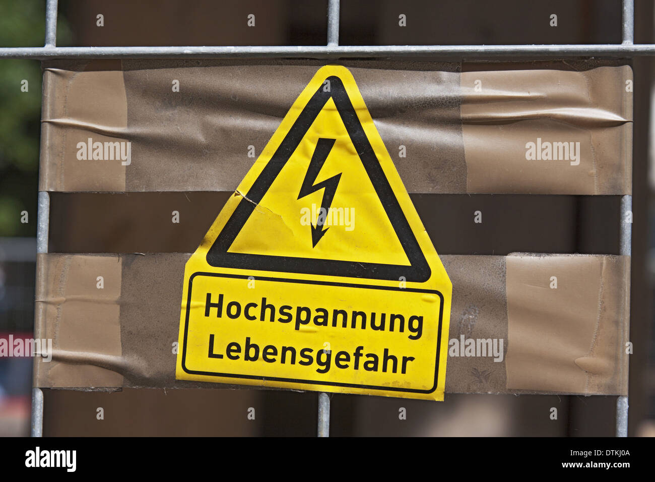 Danger sign high voltage danger of life hi-res stock photography and ...