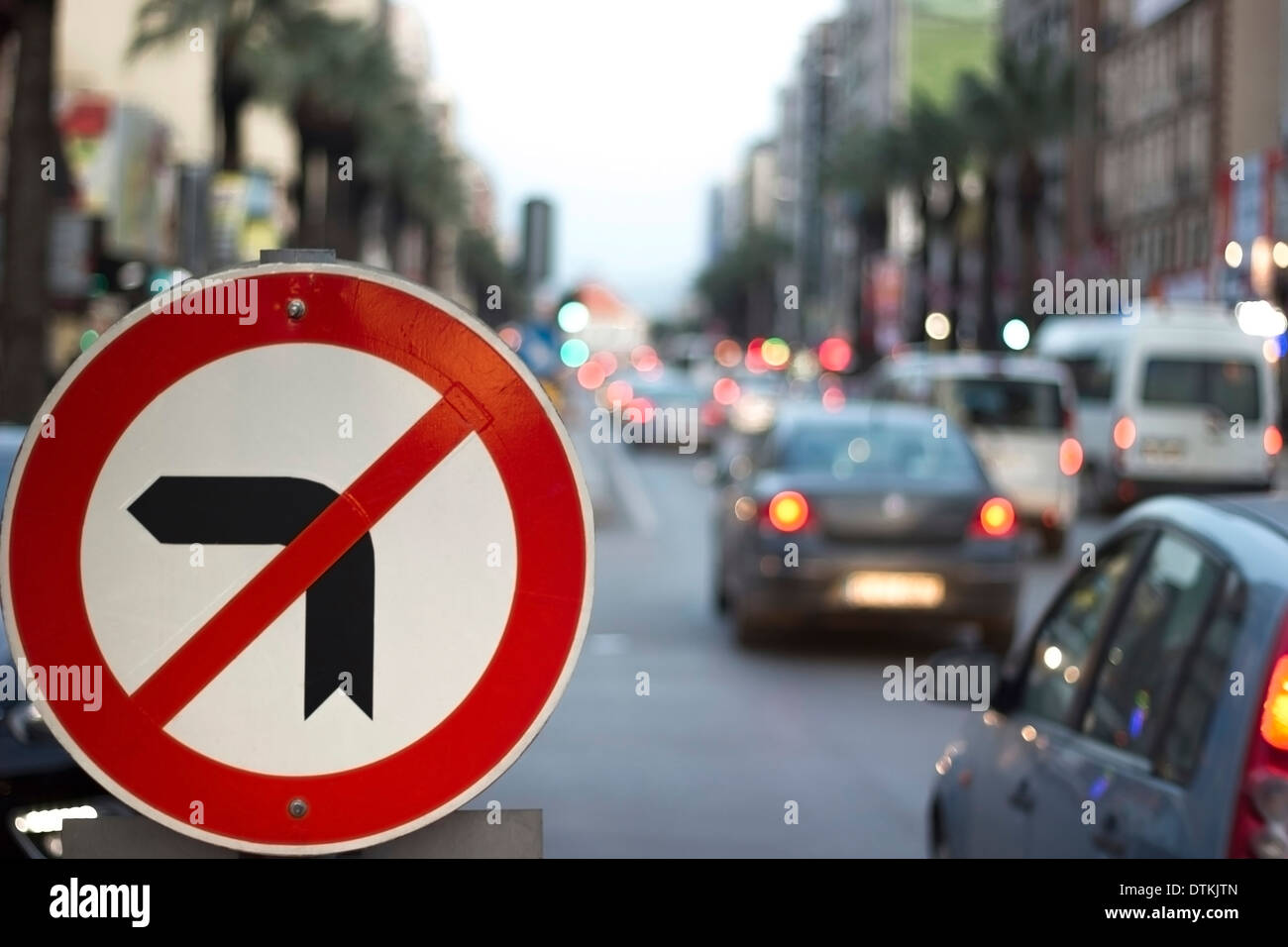 No left turn road sign hi-res stock photography and images - Alamy
