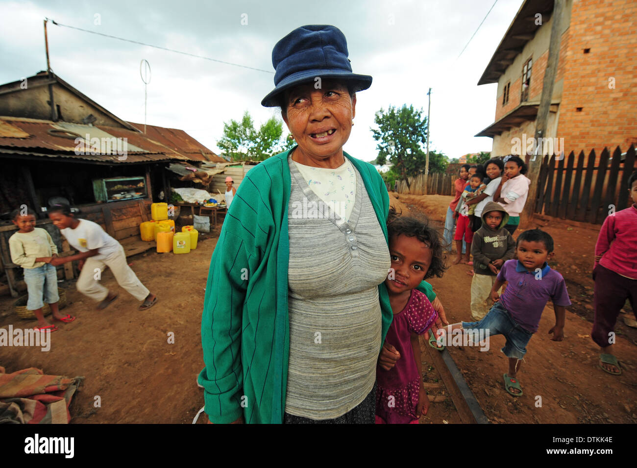 Madagascar, Antsirabe, street scene, grandmother with hat Stock Photo ...