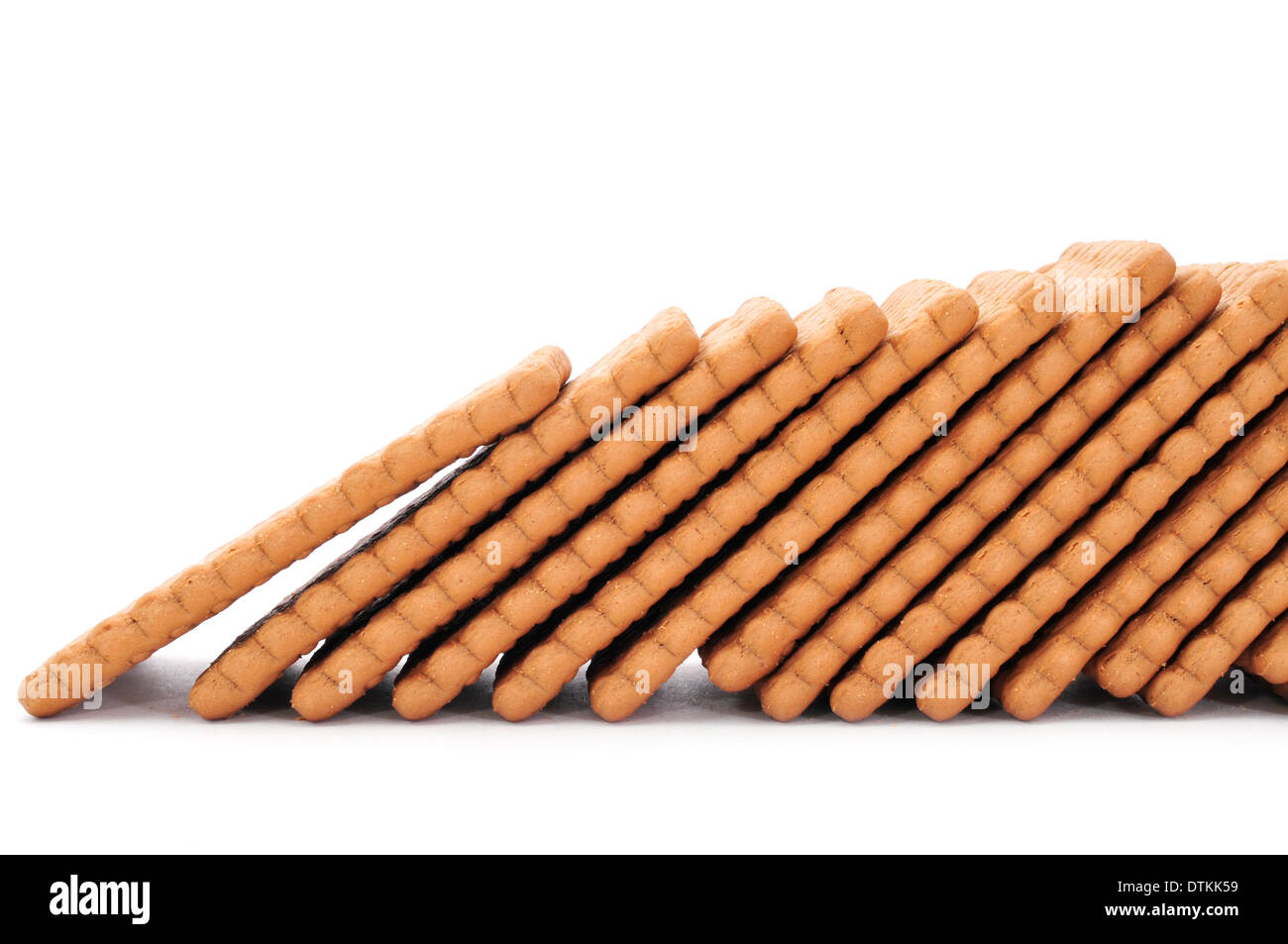 a pile of rectangular cookies on a white background Stock Photo - Alamy