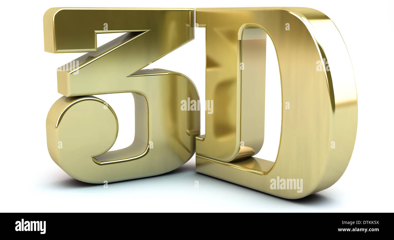3d Word in gold on white background Stock Photo - Alamy