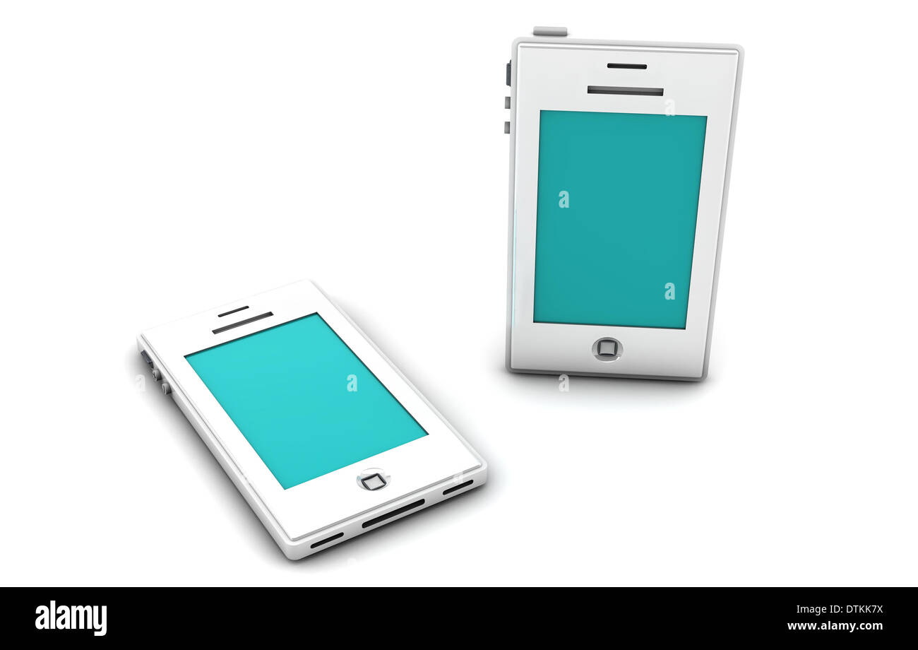 Smartphones in 3d Stock Photo - Alamy