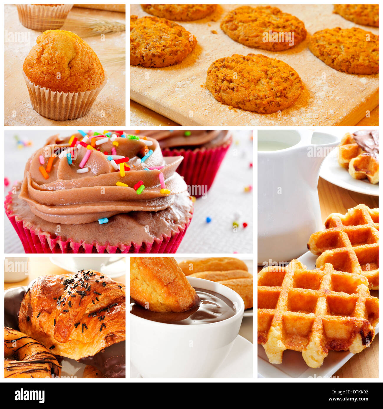 a collage of different kind of biscuits and pastries Stock Photo - Alamy