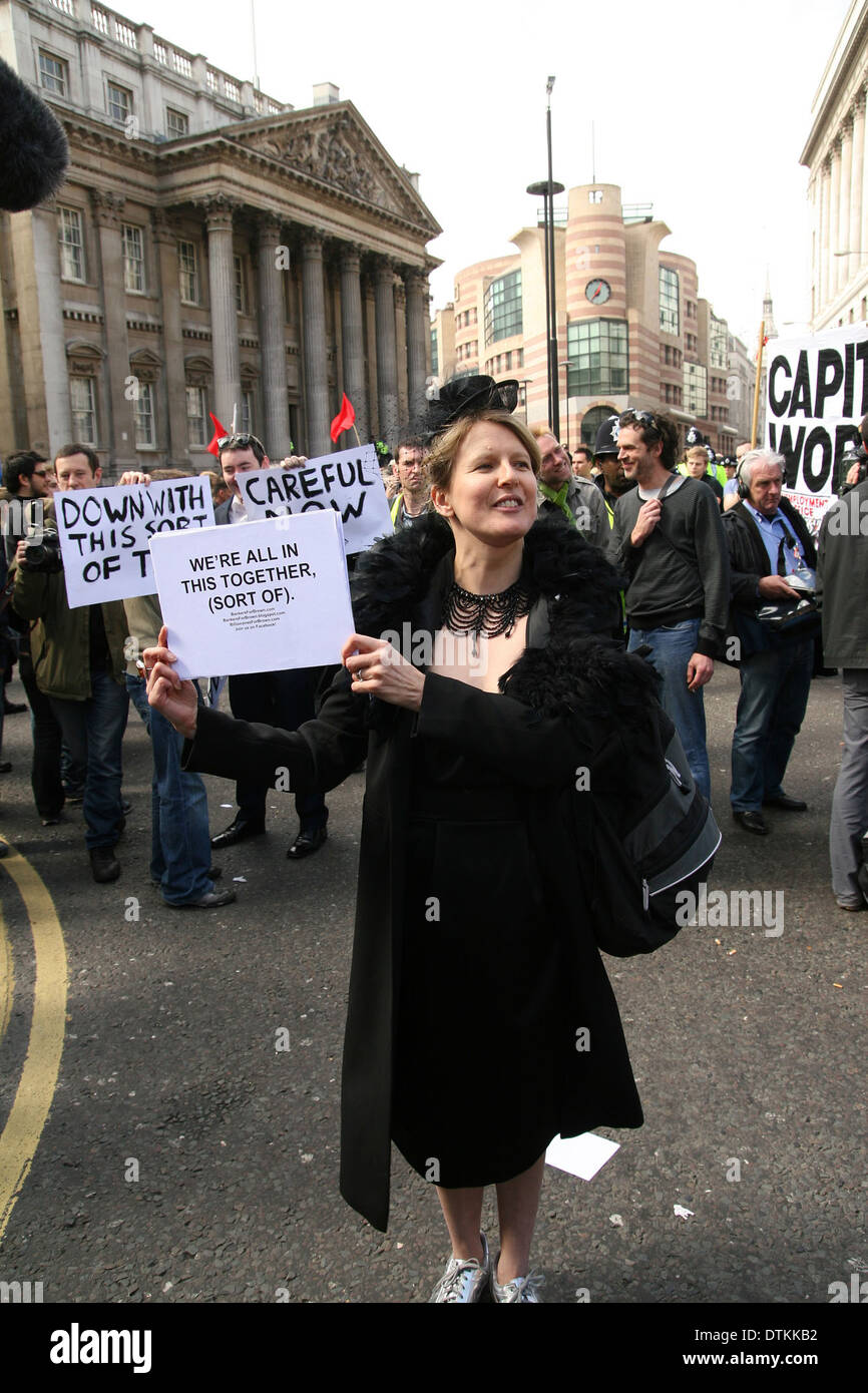 pro Banker show her support outside the Bank of England Stock Photo - Alamy