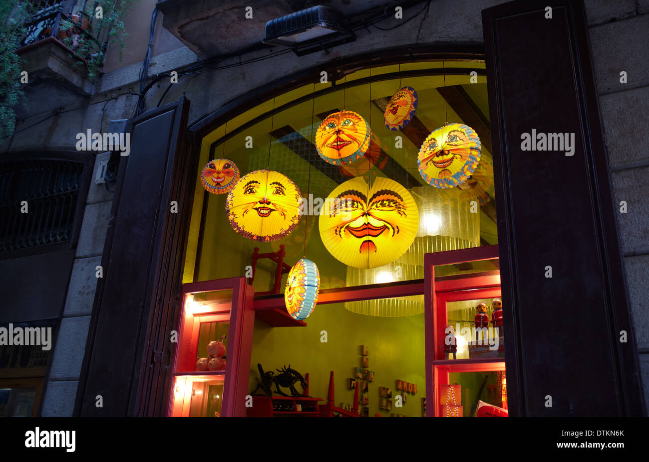 The luminous window of a toy shop Stock Photo - Alamy
