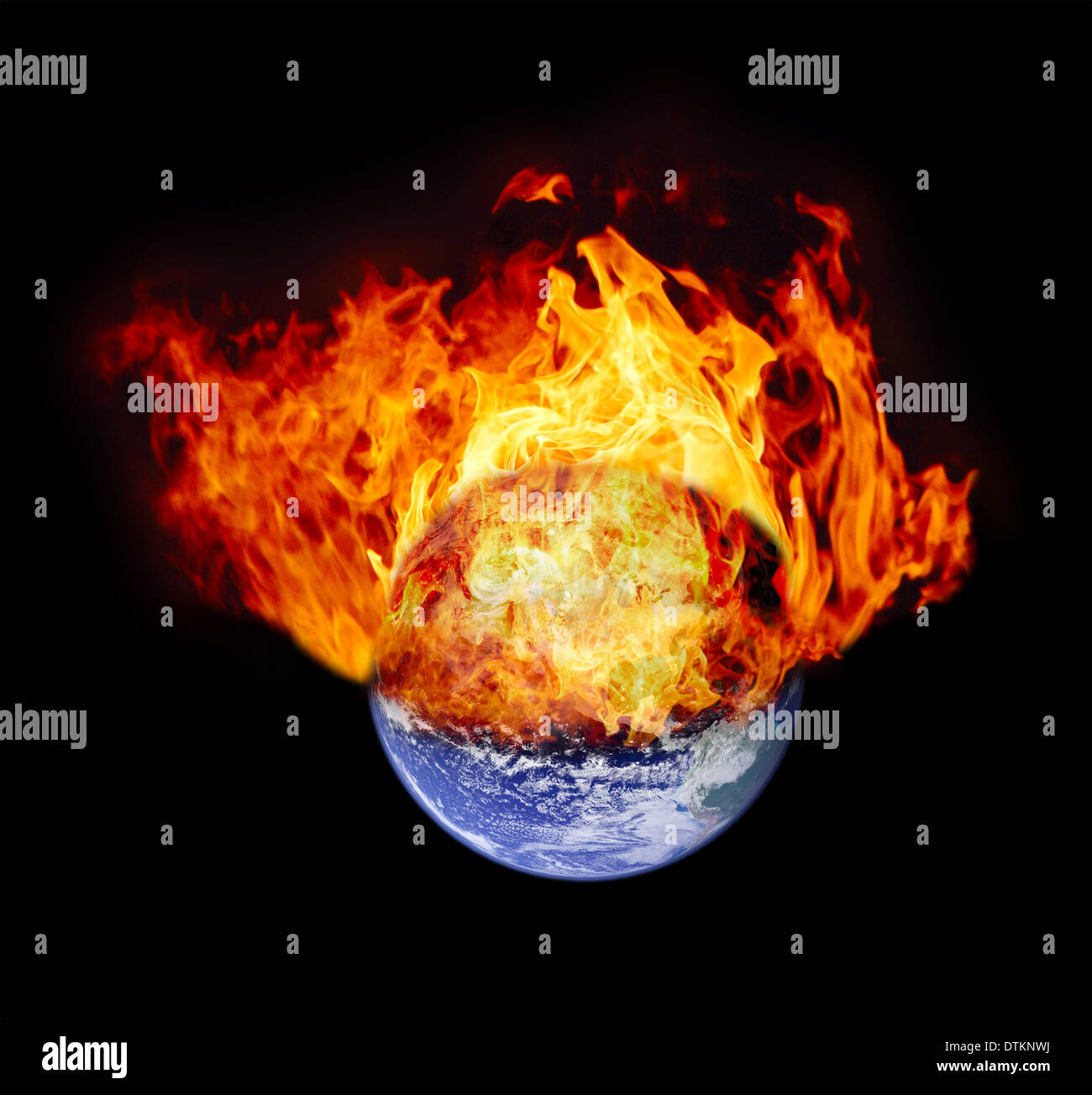 Burning earth globe Stock Photo - Alamy