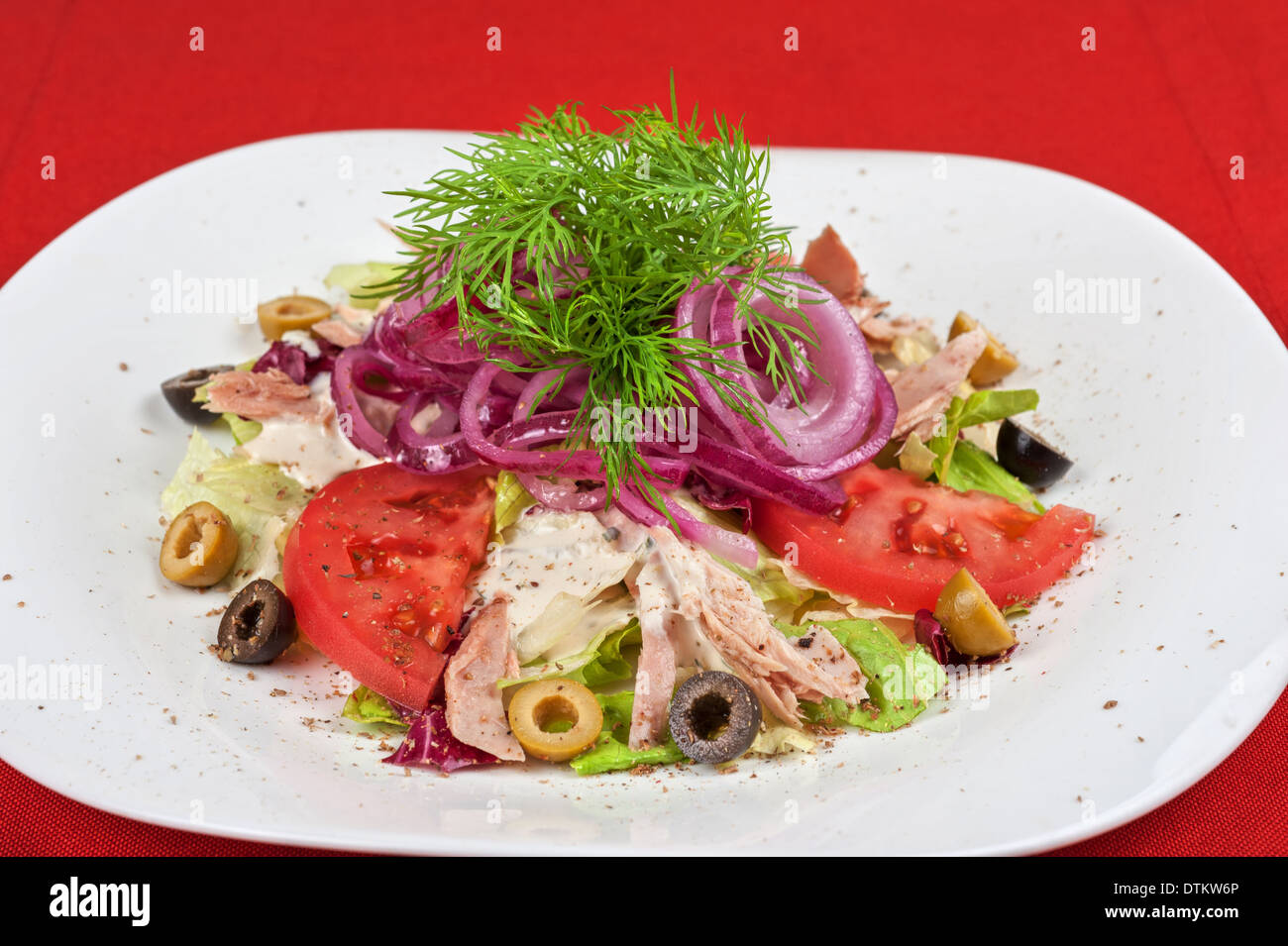 chicken meat filet salad Stock Photo - Alamy