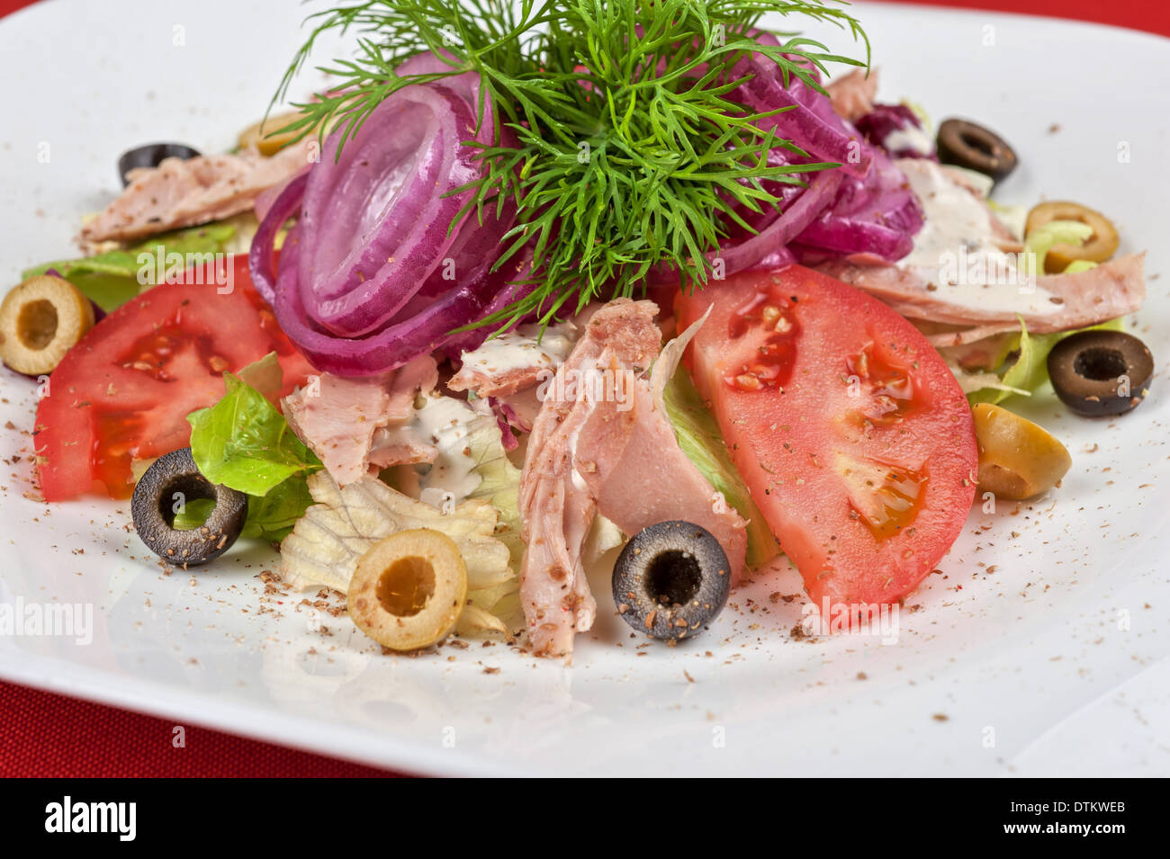 chicken meat filet salad Stock Photo - Alamy