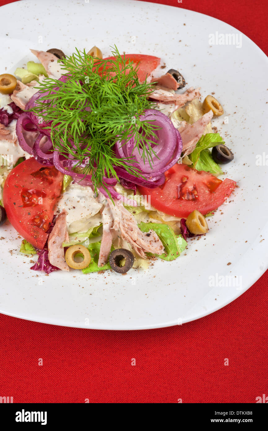 chicken meat filet salad Stock Photo - Alamy