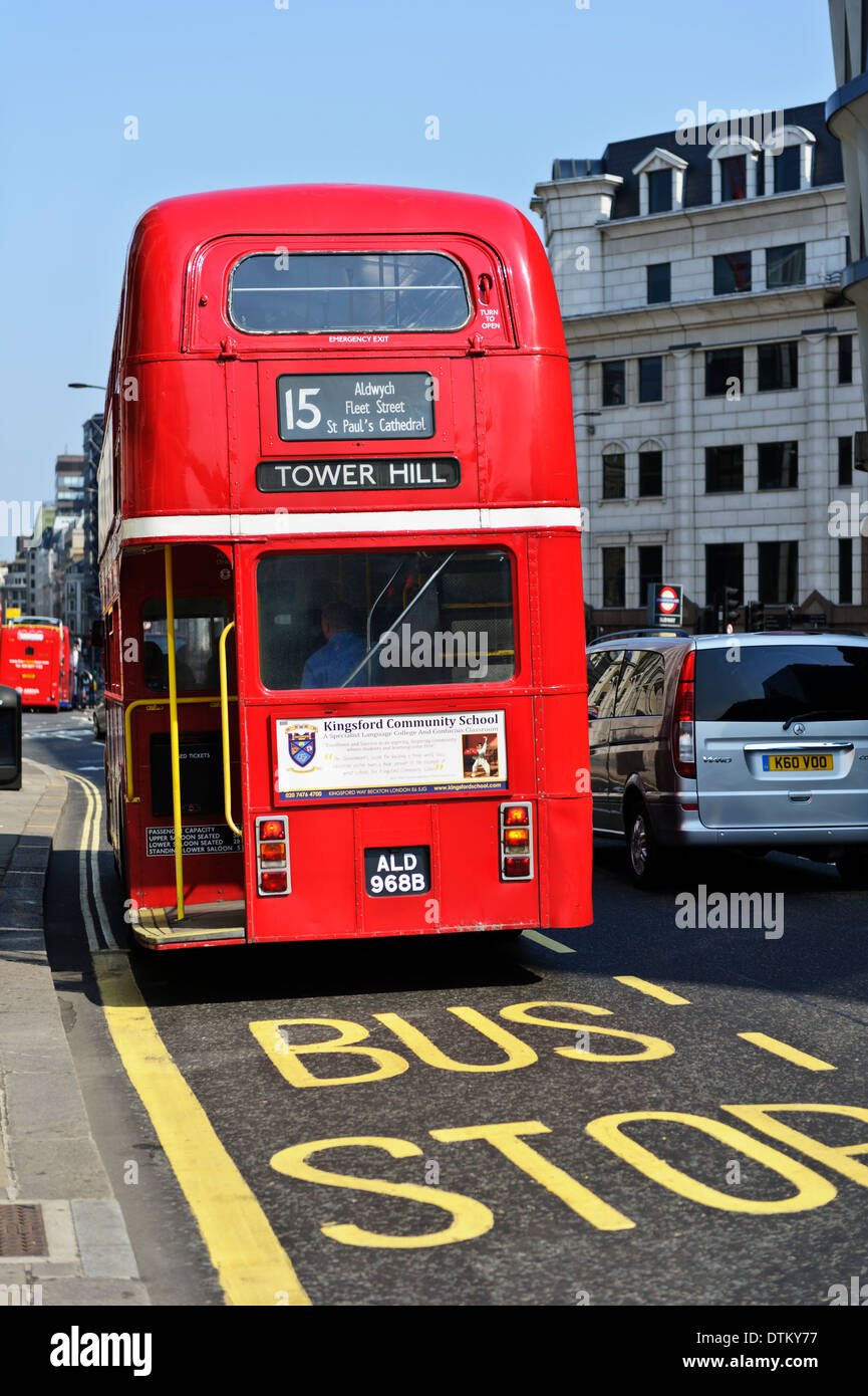 Iconic London red double decker bus, London, England, United Kingdom ...