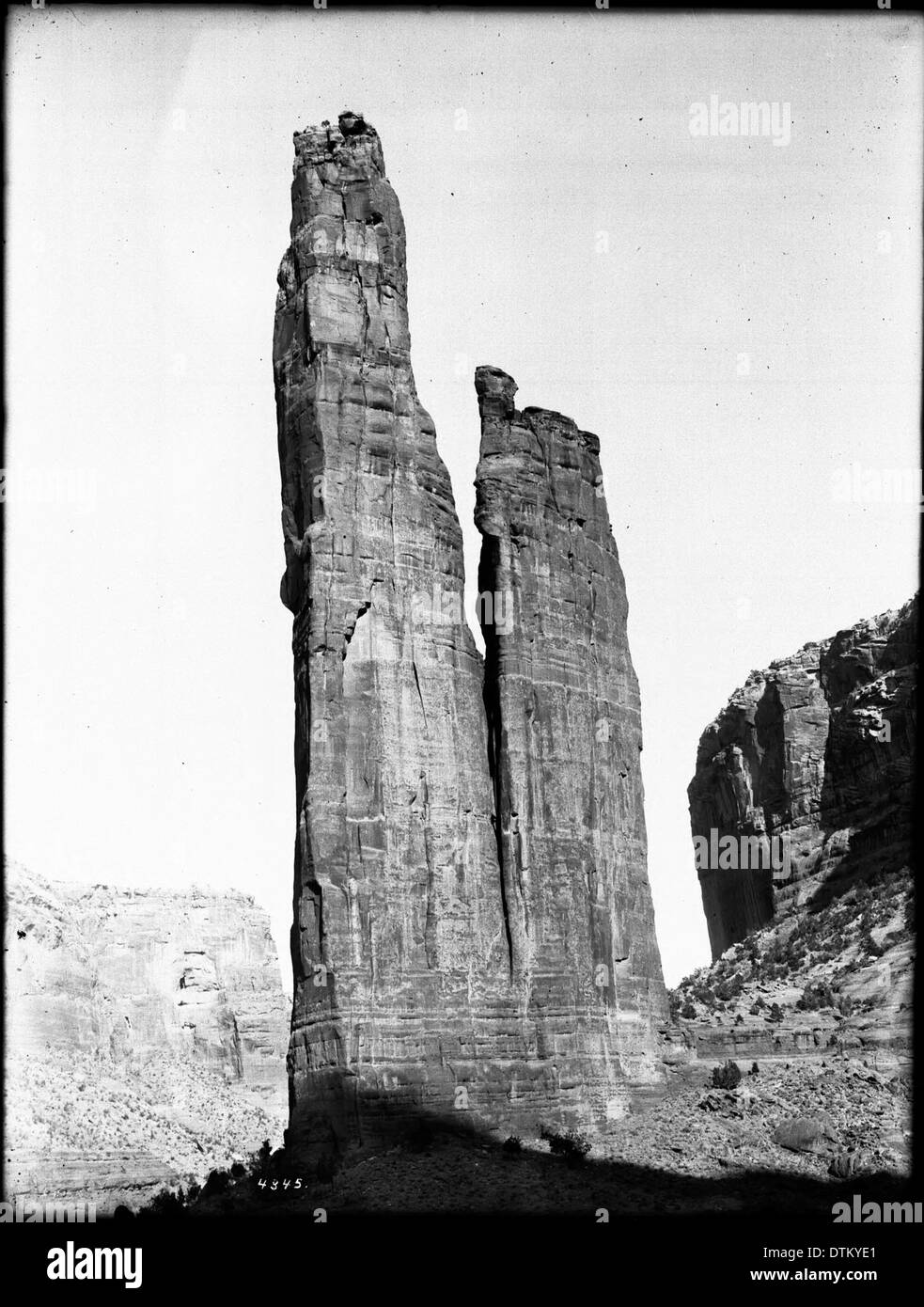 A photograph of Spider Rock, a sacred rock formation, located at the ...