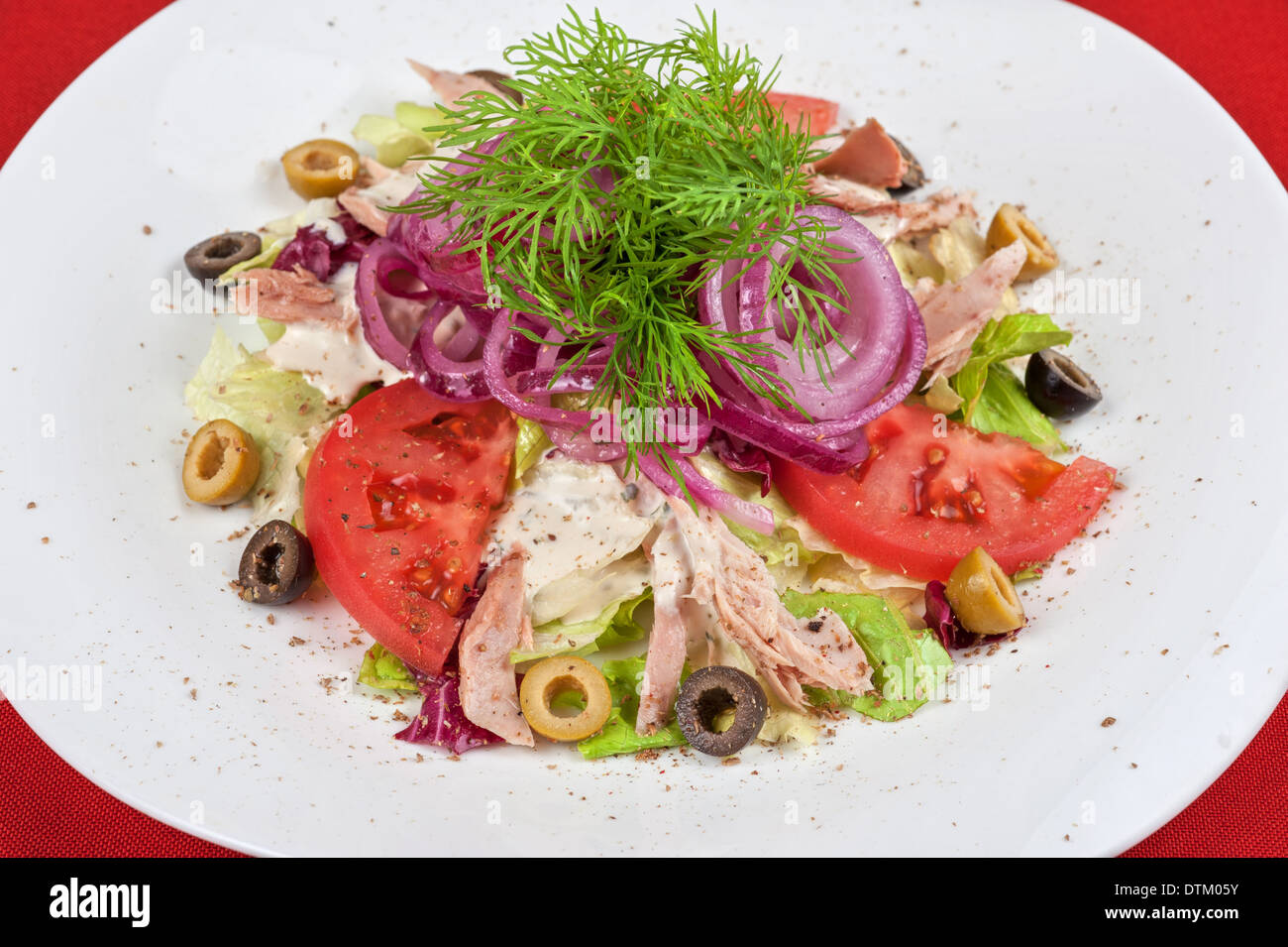 chicken meat filet salad Stock Photo - Alamy