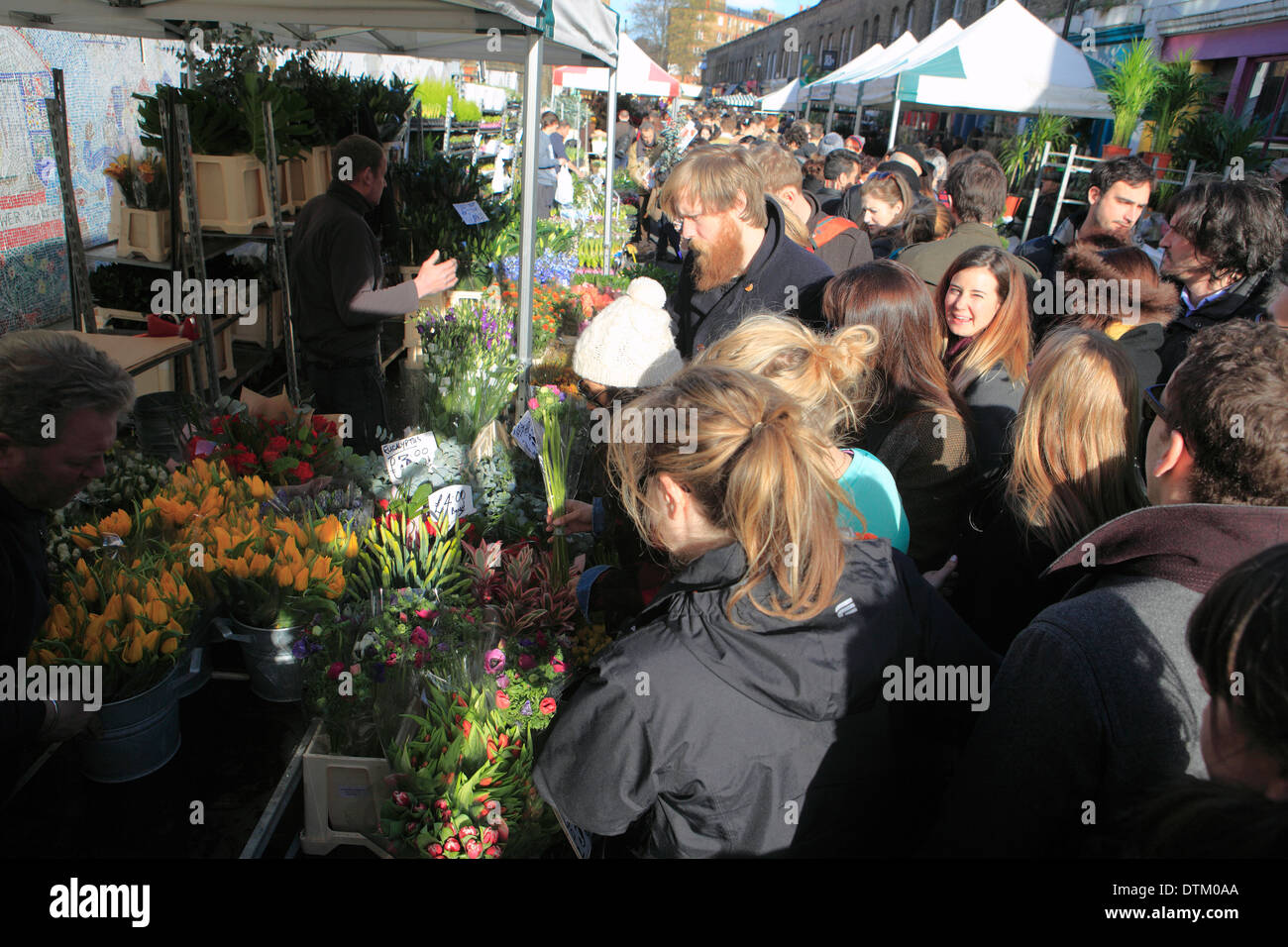 united kingdom east london columbia road sunday flower market Stock ...