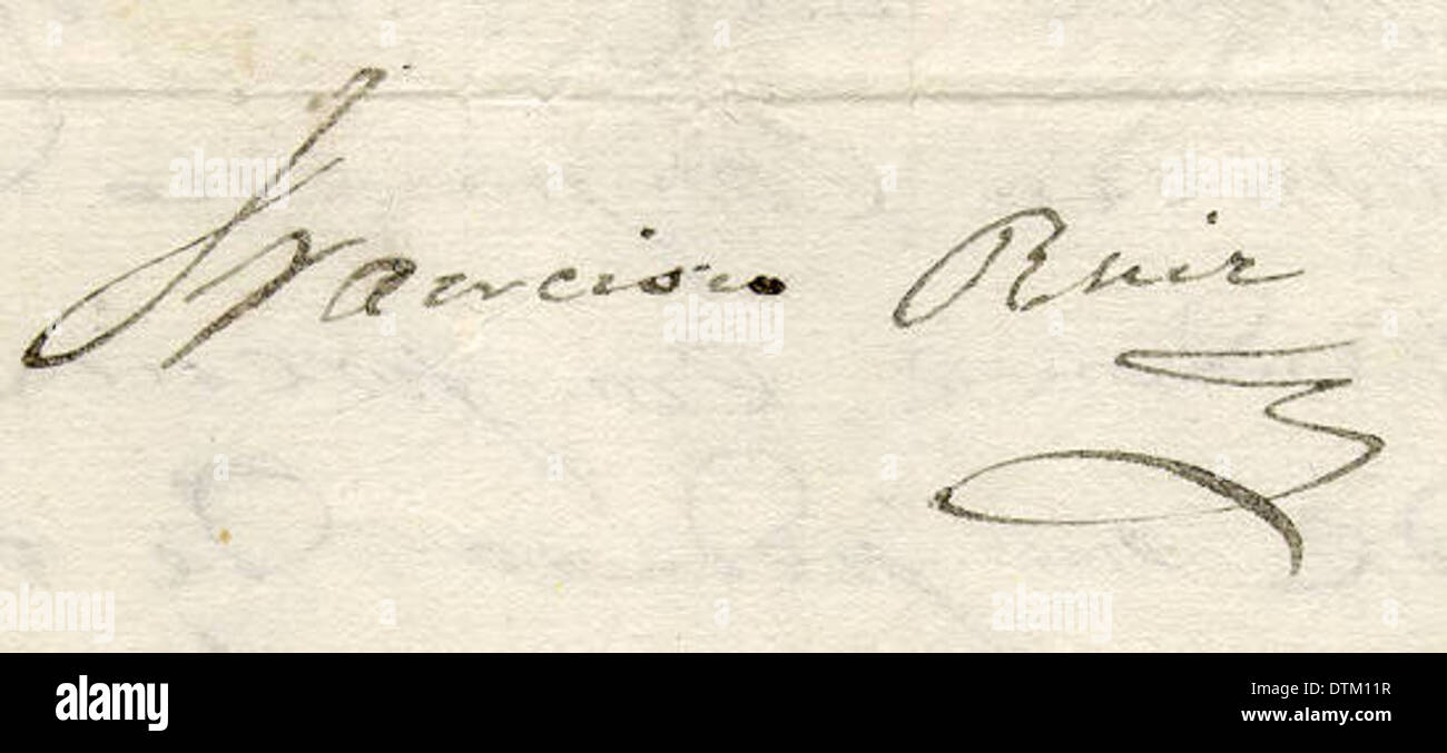 The signature of Francisco Ruiz from 1846, an important historical ...