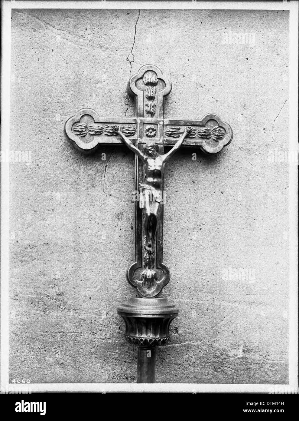 Silver processional crucifix at Mission San Carlos, Monterey, ca.1900 ...