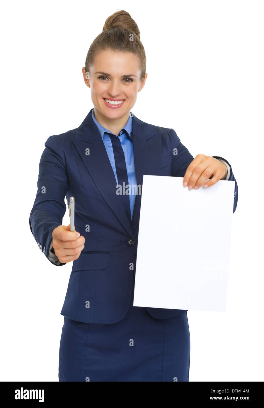 Female executive giving document hi-res stock photography and images ...