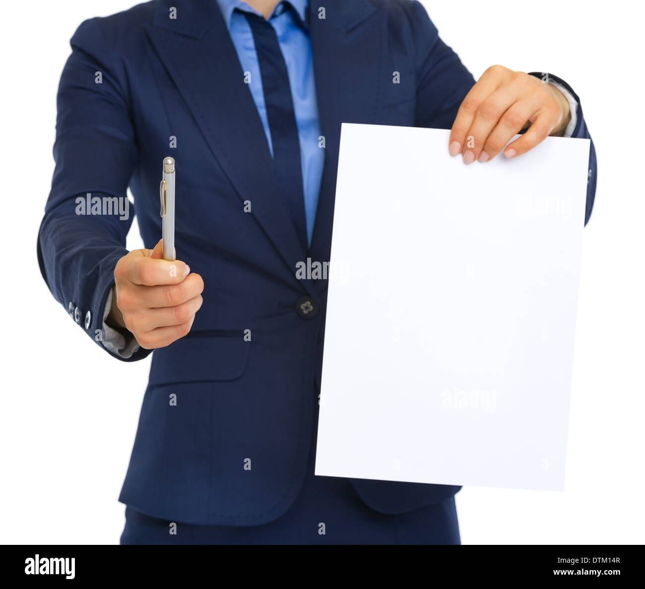 Female executive giving document hi-res stock photography and images ...