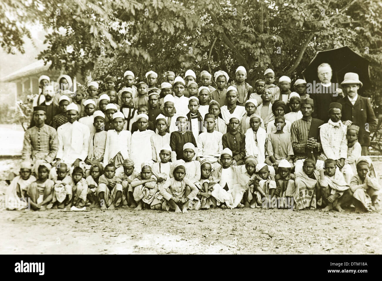 A photograph of the Siwan Mission Day School in India, taken in 1906 ...
