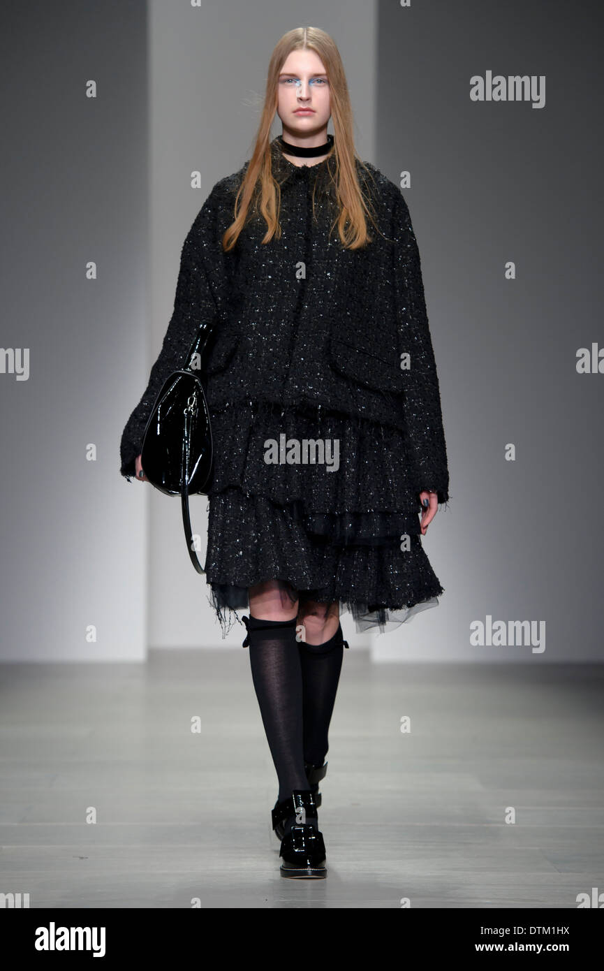 A model wears a design created by John Rocha during London Fashion Week ...