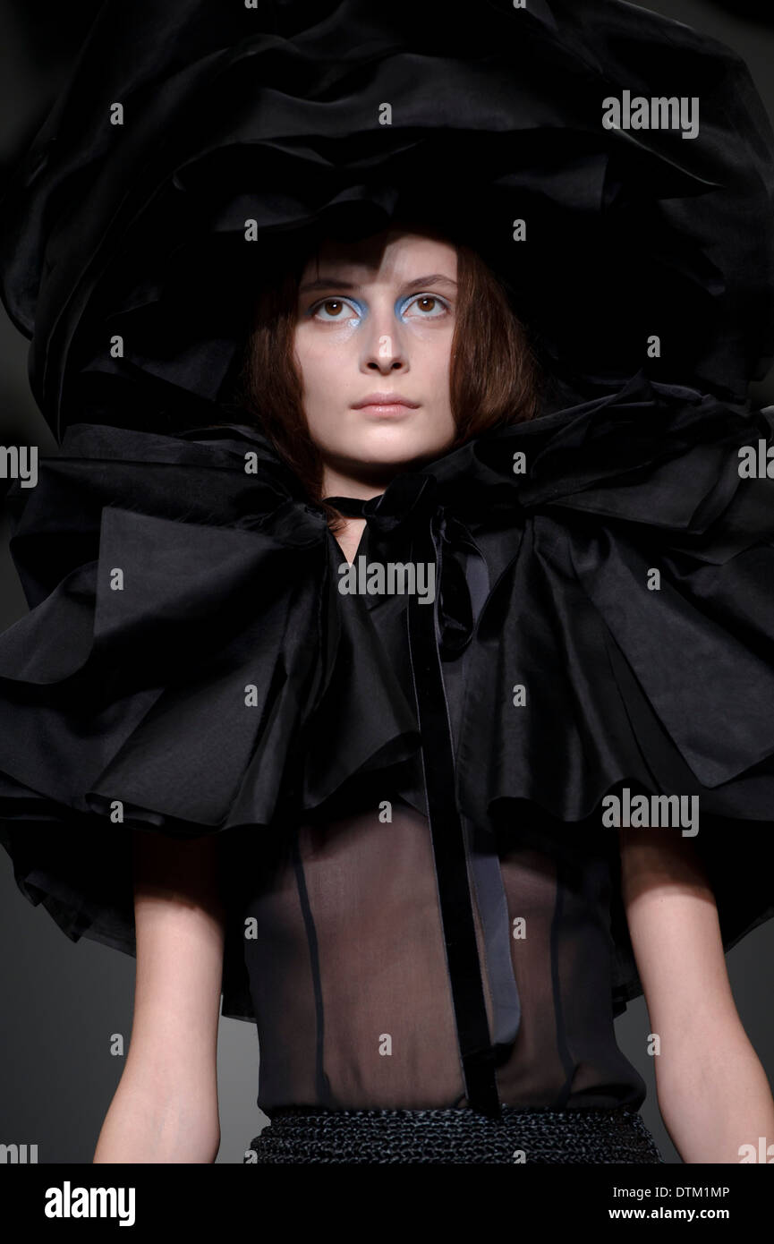 A model wears a design created by John Rocha during London Fashion Week ...