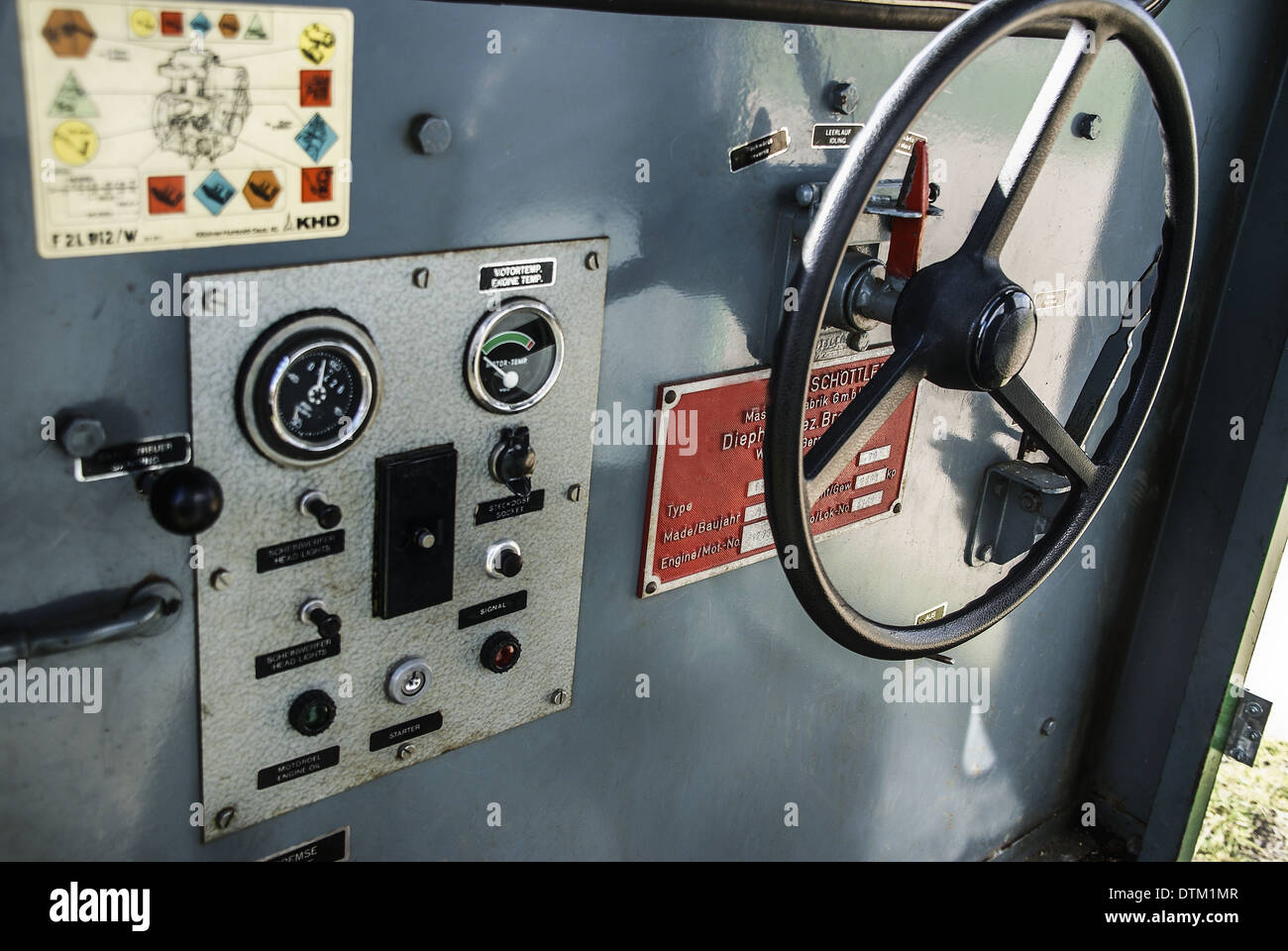 Cockpit old Train Stock Photo - Alamy