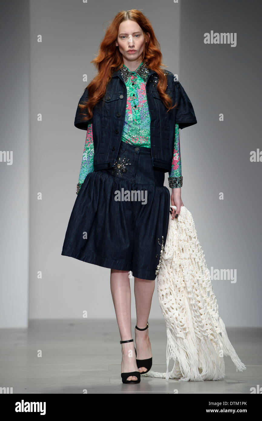 A model wears a design created by Sister by Sibling during London ...