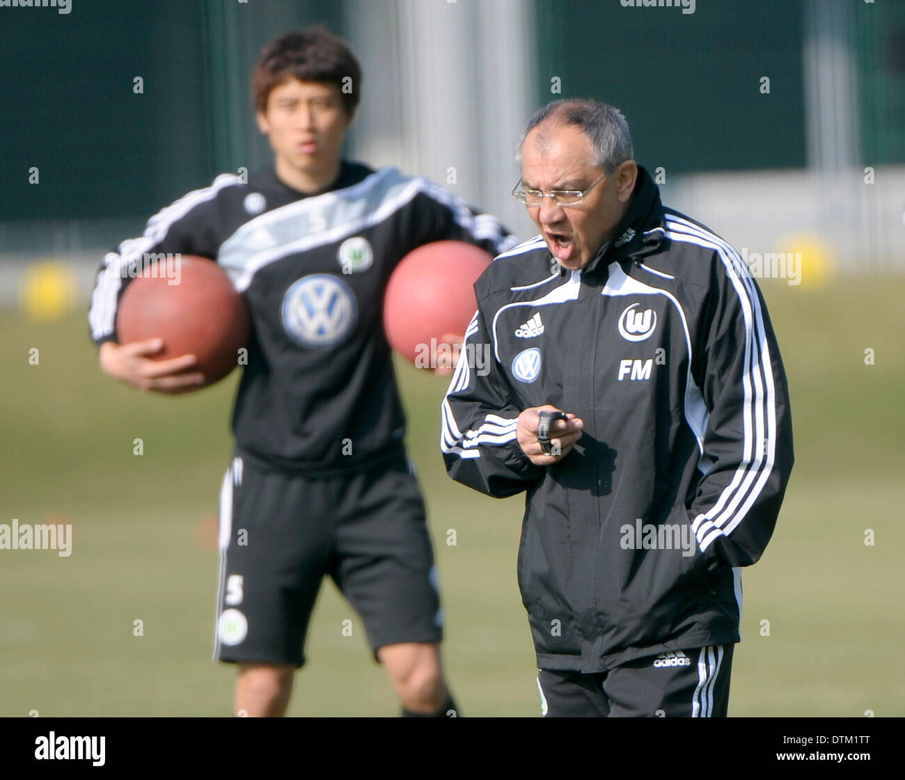 FILE - Training session with VfL Wolfsburg's team manager Felix Magath ...