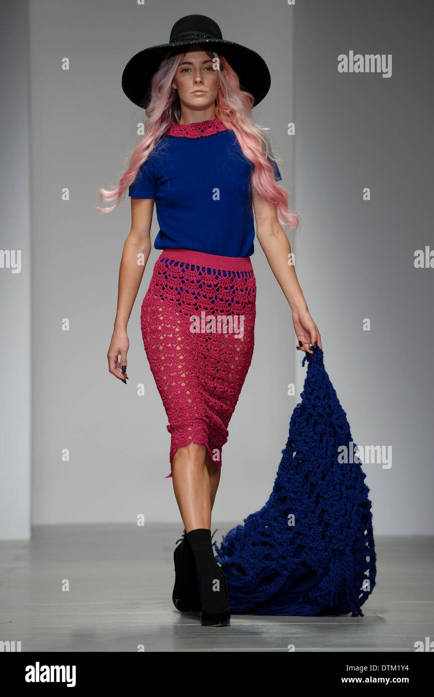 A model wears a design created by Sister by Sibling during London ...