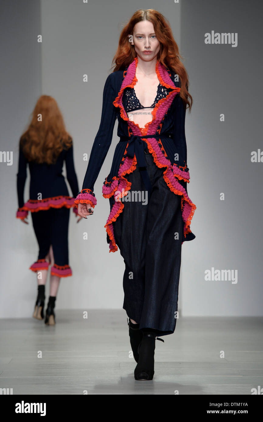 A model wears a design created by Sister by Sibling during London ...