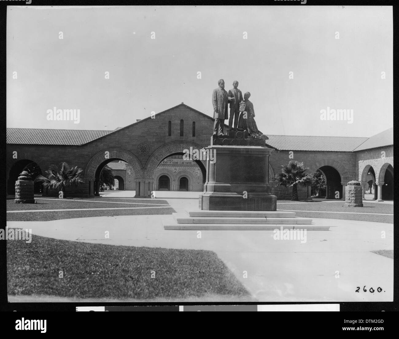 A photograph of a statue depicting a family group at Stanford ...