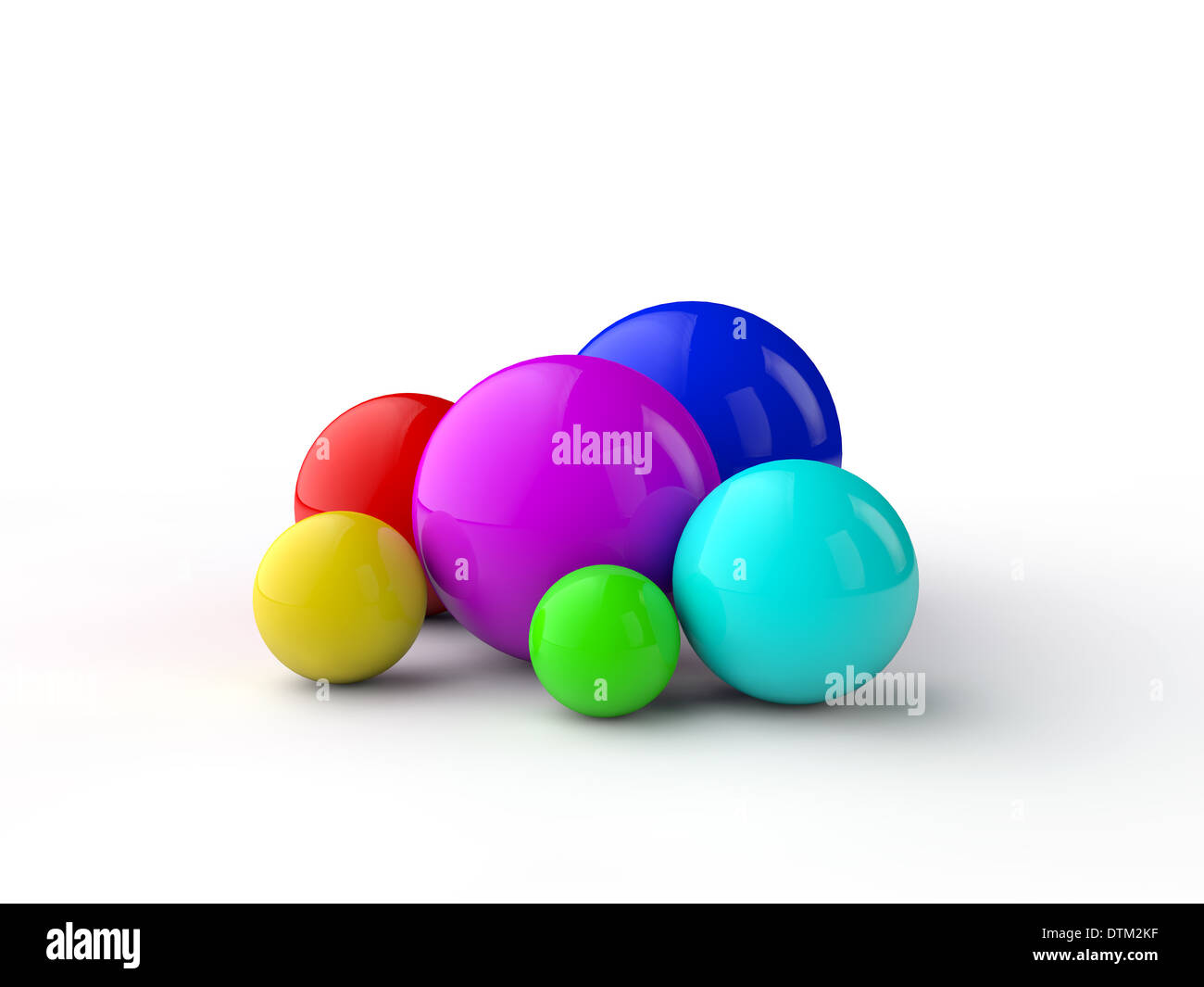 Colorful spheres with different sizes over white background Stock Photo ...